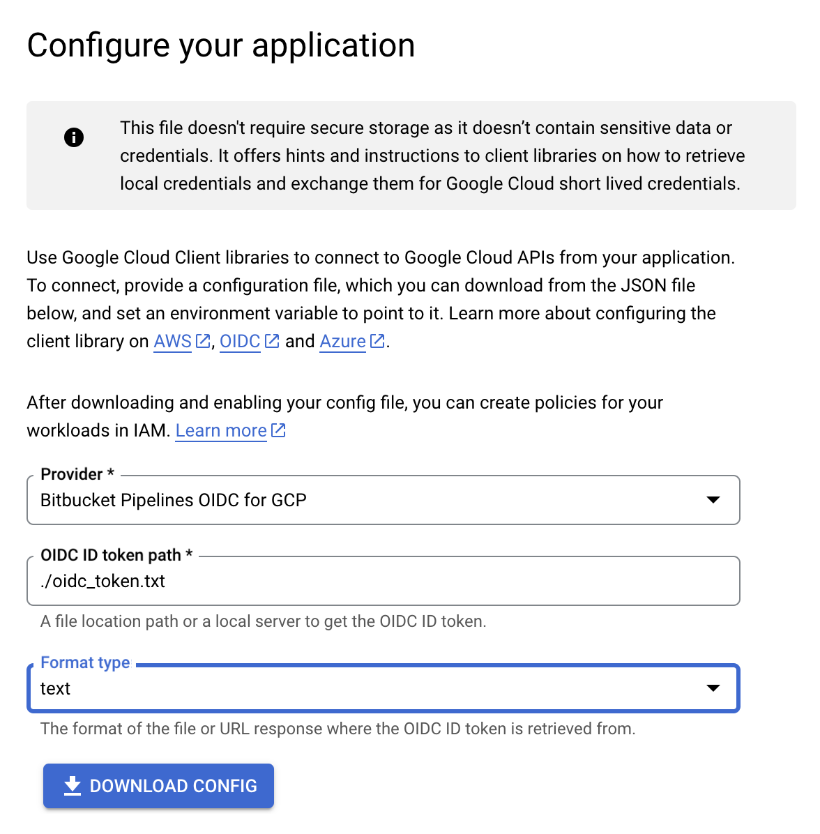 Bitbucket Pipelines OIDC support in Google cloud pipes