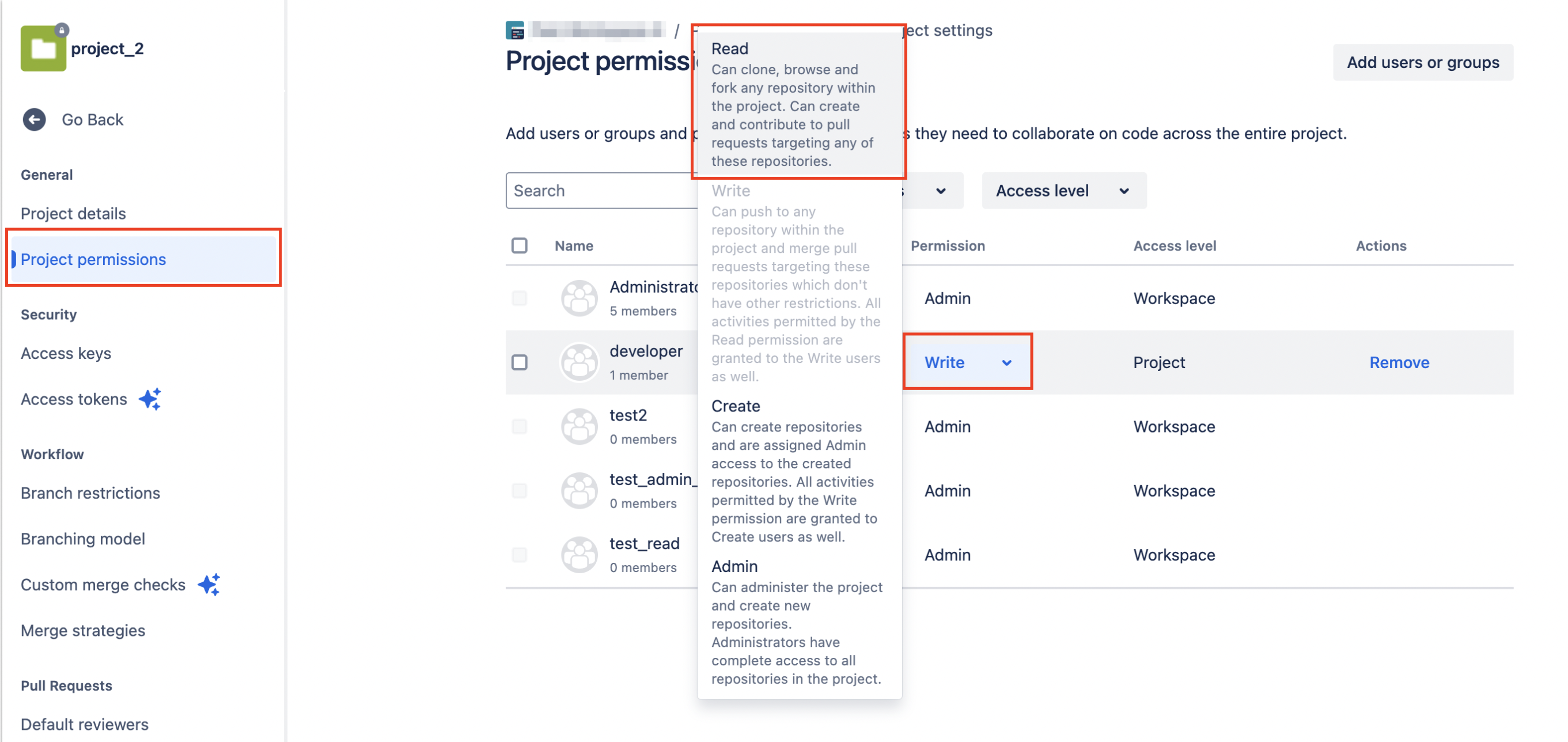 How to give read-only access to a group for the en...
