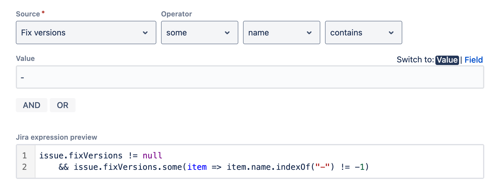 Solved: How can I write a jira expression that fails trans...