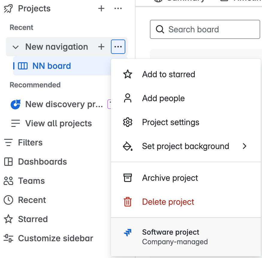 Jira’s new navigation