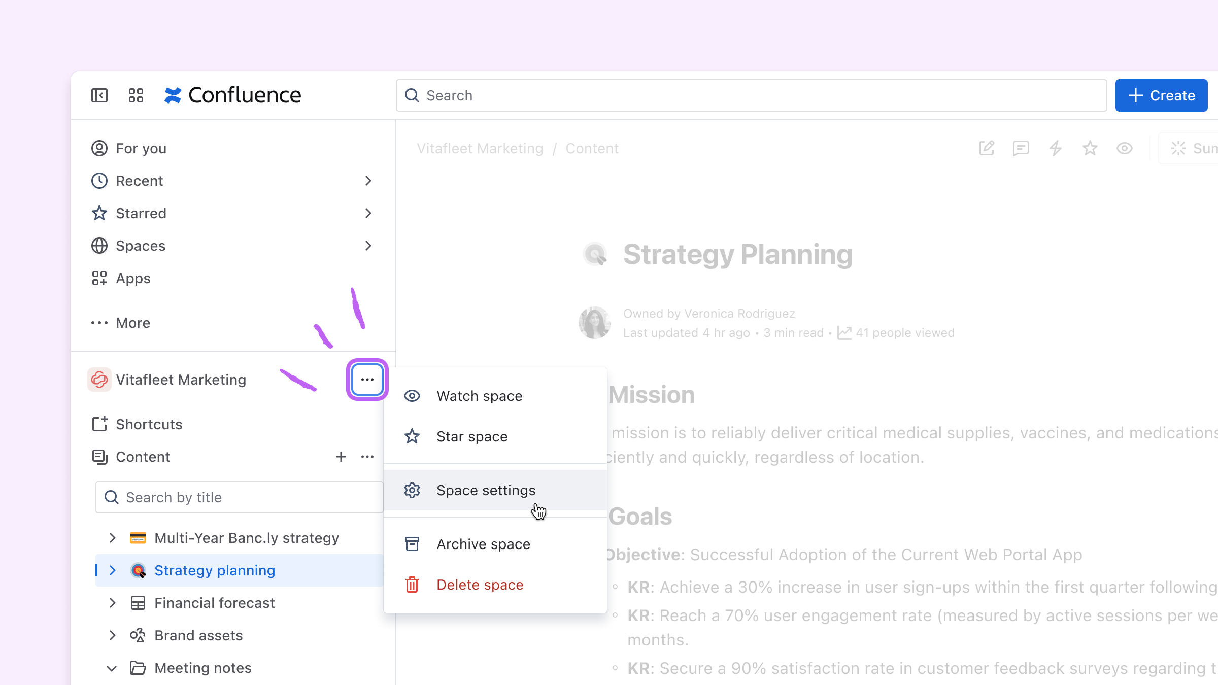 Confluence’s new navigation