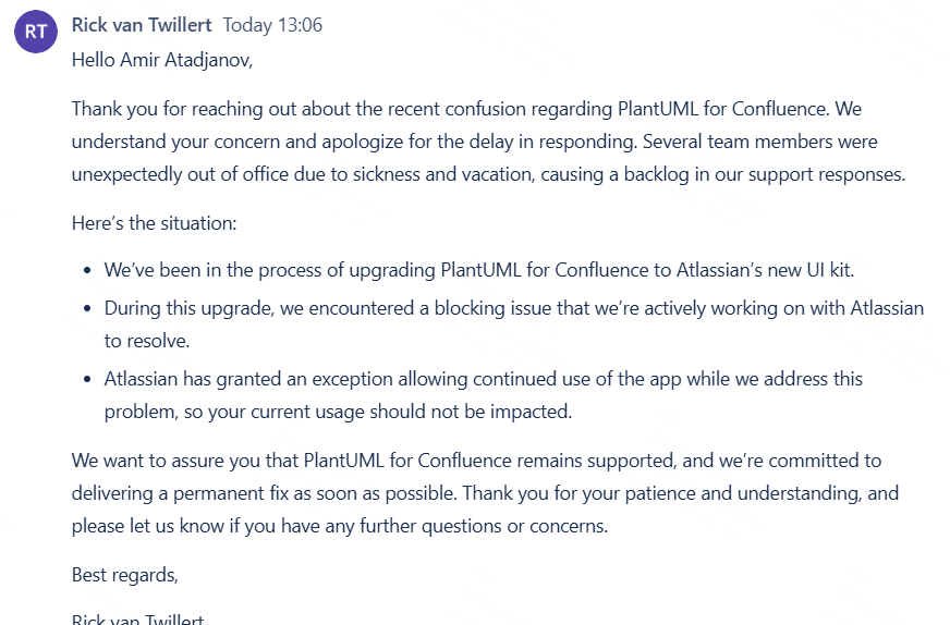 PlantUML for Confluence not working