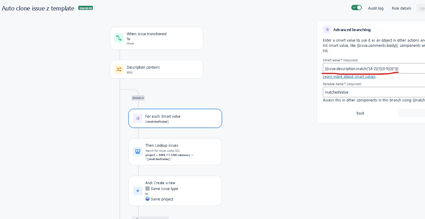 Solved: Issue description matches regex