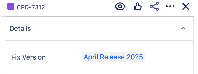 Fix version not reflecting In Releases