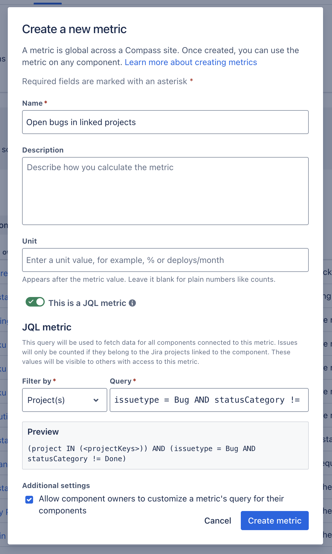 Introducing Compass JQL metrics to track Jira issu... - Atlassian Community