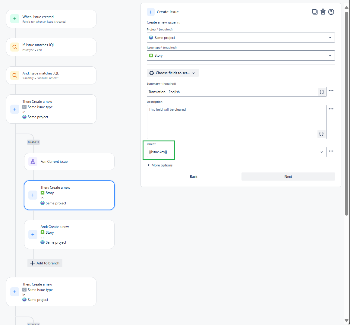 Solved: Jira Automation - How to Set Parent Value of Story...
