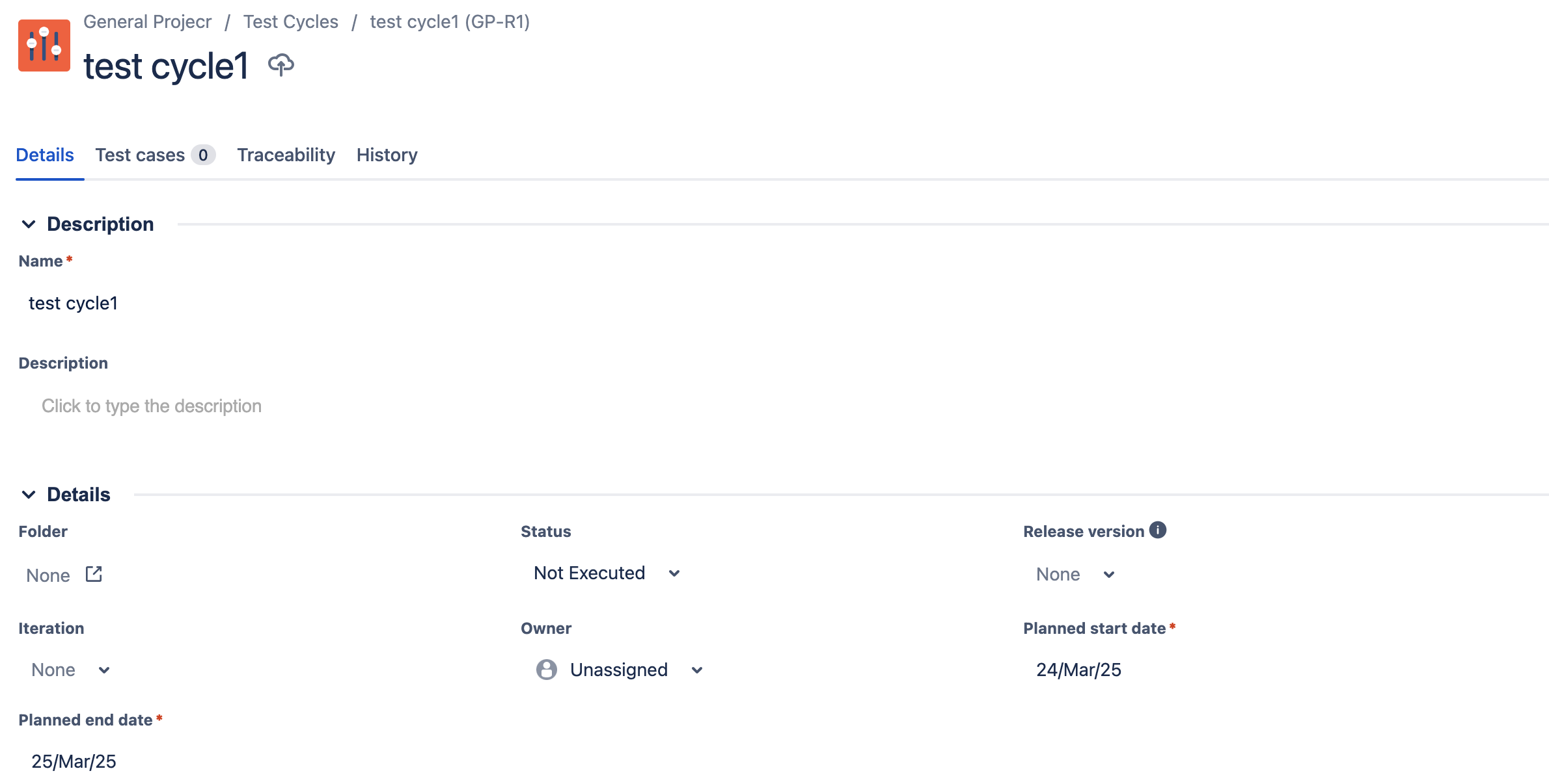 how add start and end date of test cycle in zephyr...