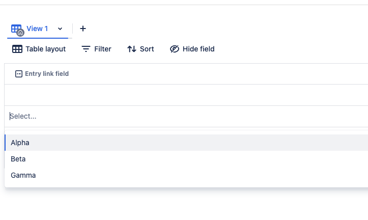 Confluence database linking cells