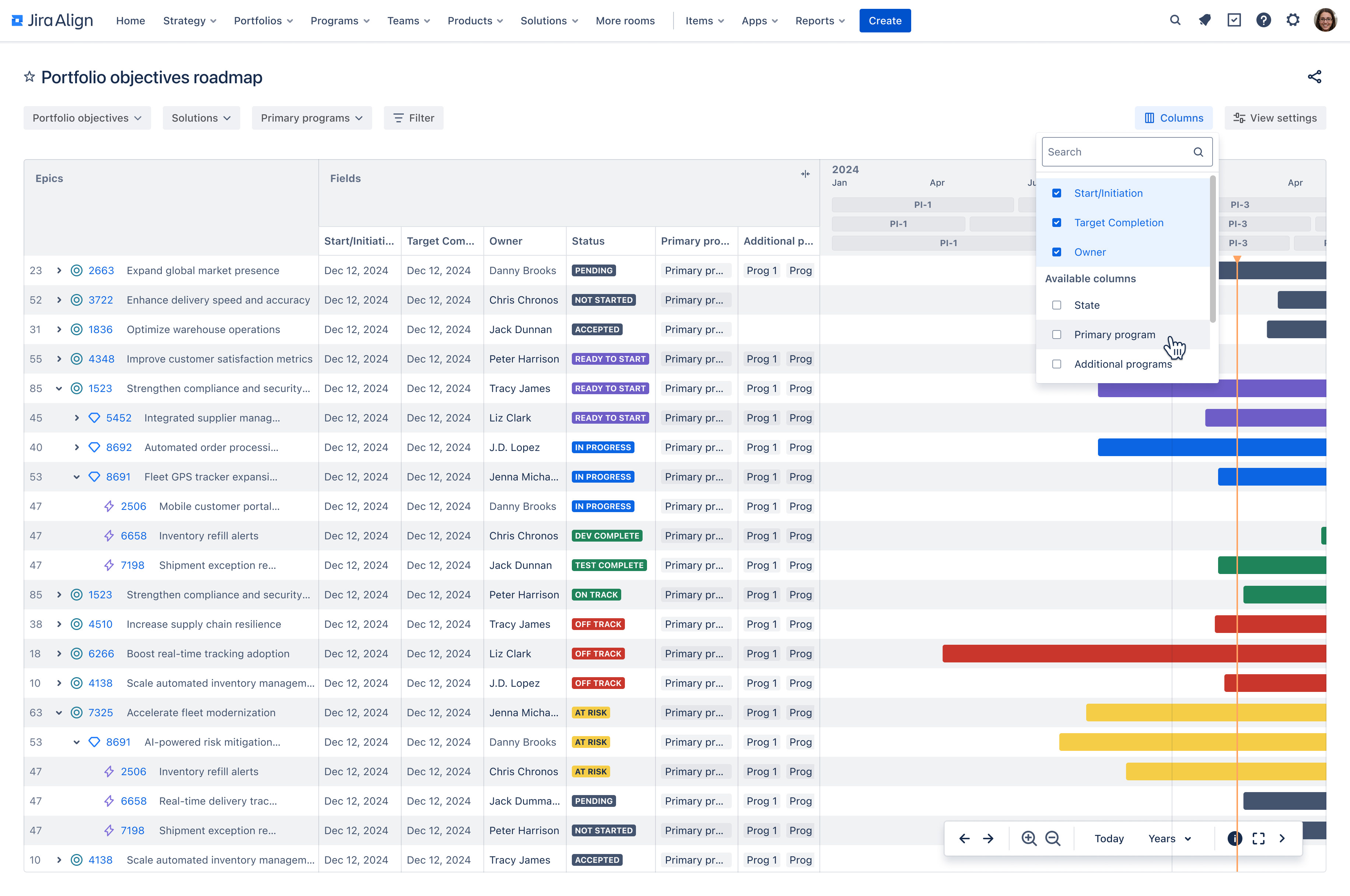 Jira Align roadmap Q1 2025