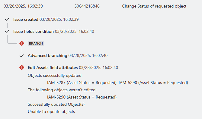 Solved: Change status of selected asset object after a req...