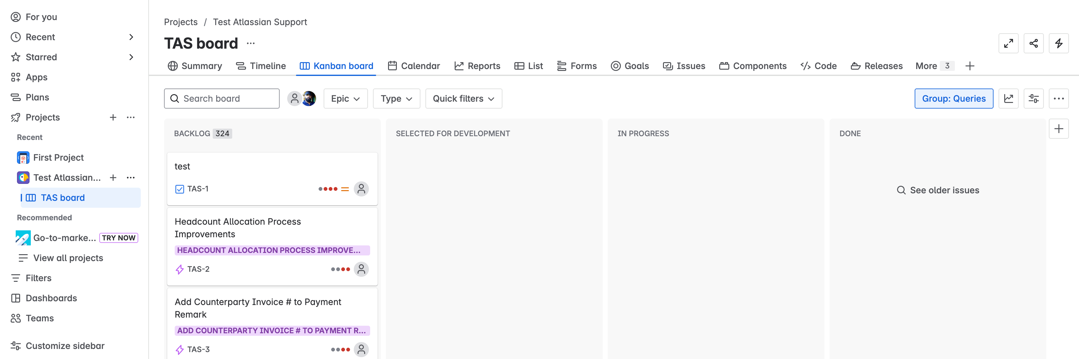 Kanban board layout wrong