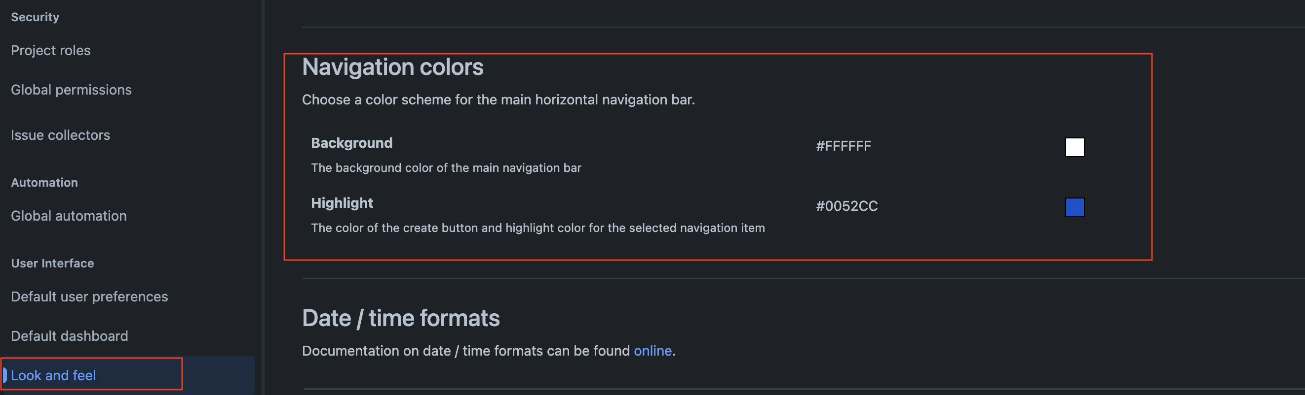 New navigation bar - Change font colour from black