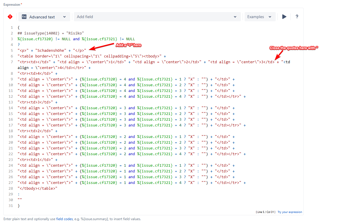 Solved: Table format in Calculated Textfield JWT Solved: Table format in Calculated Textfield JWT