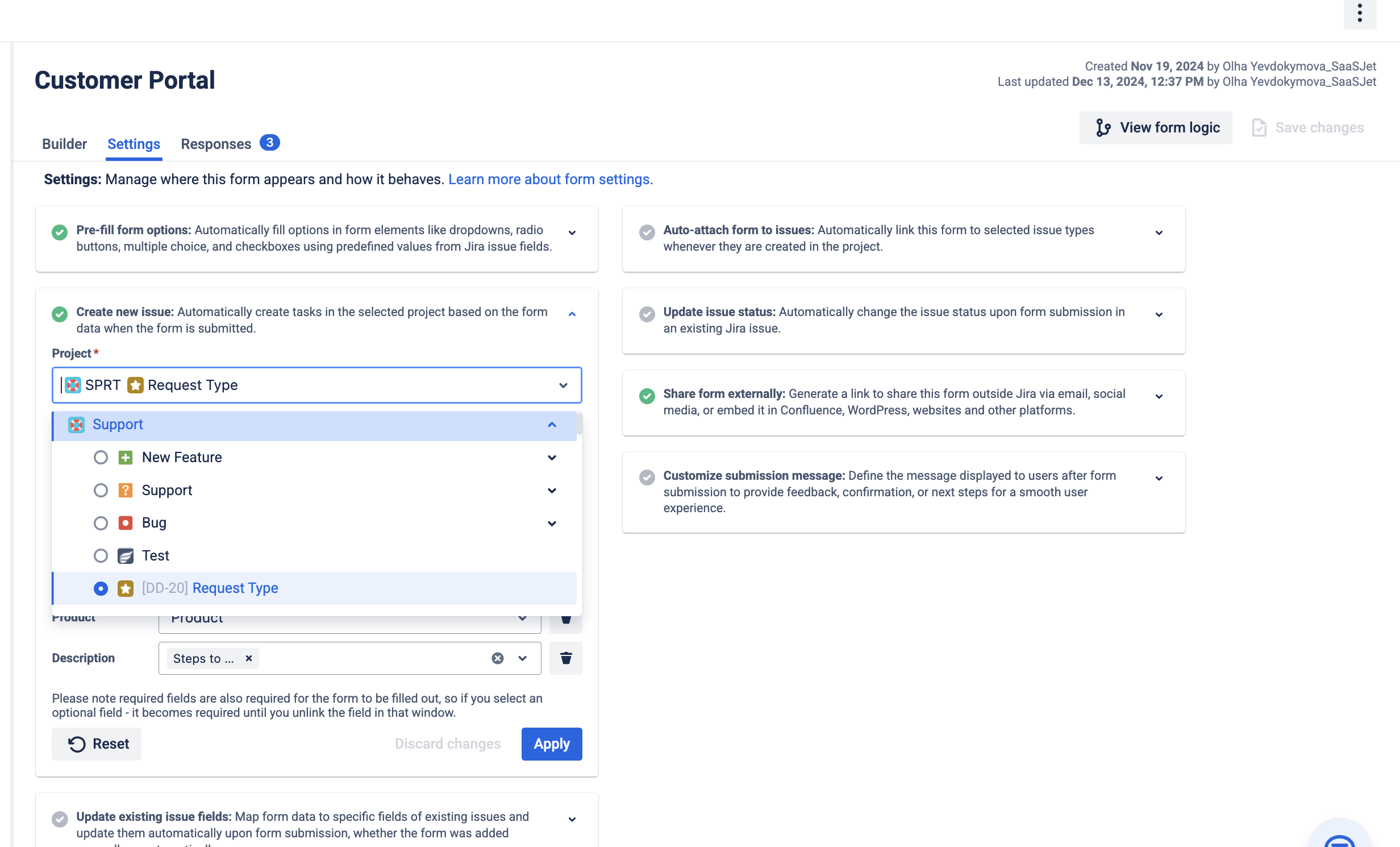 Create Jira Work Items from Forms — With User-Sele... - Atlassian Community