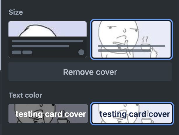Trello card cover formatting