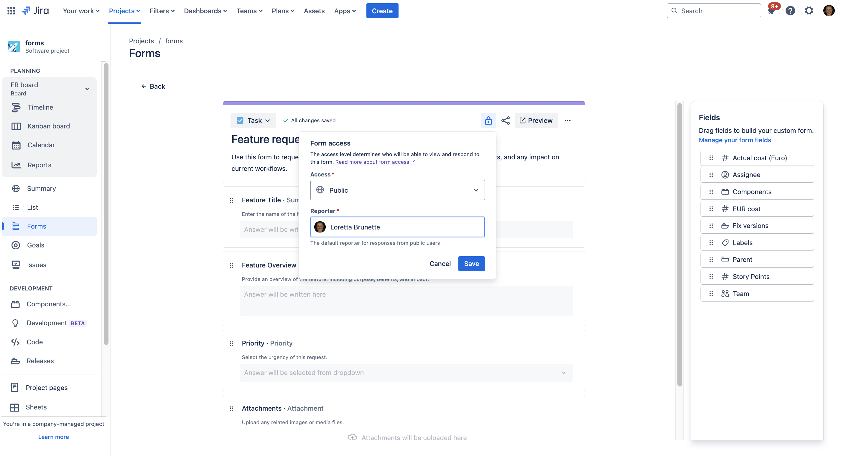 Public forms in Jira