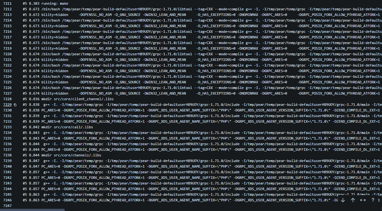 Dockerbuild with pecl install grpc fails