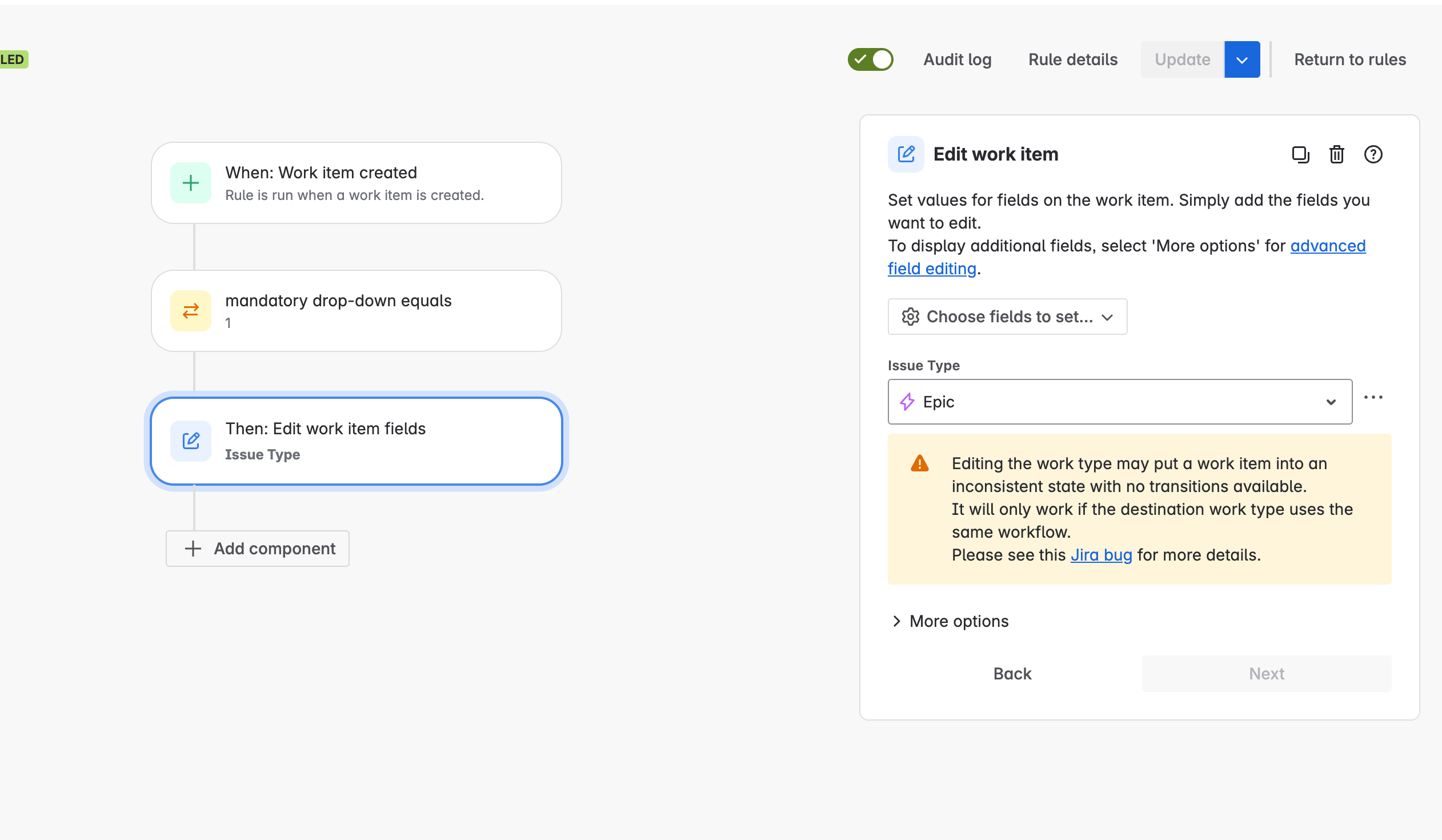 Convert Task to EPIC using Jira Automation rule