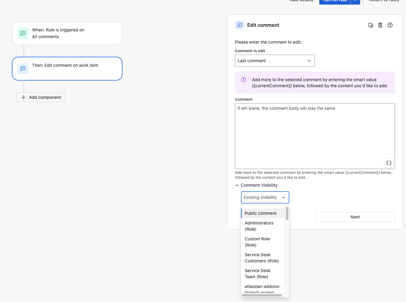 How to set JSM Internal Comment to default to Visi...
