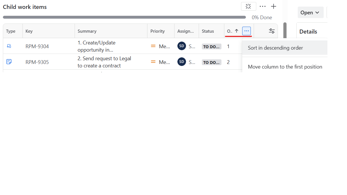 Solved: Cannot rearrange sequence of child issues within a...