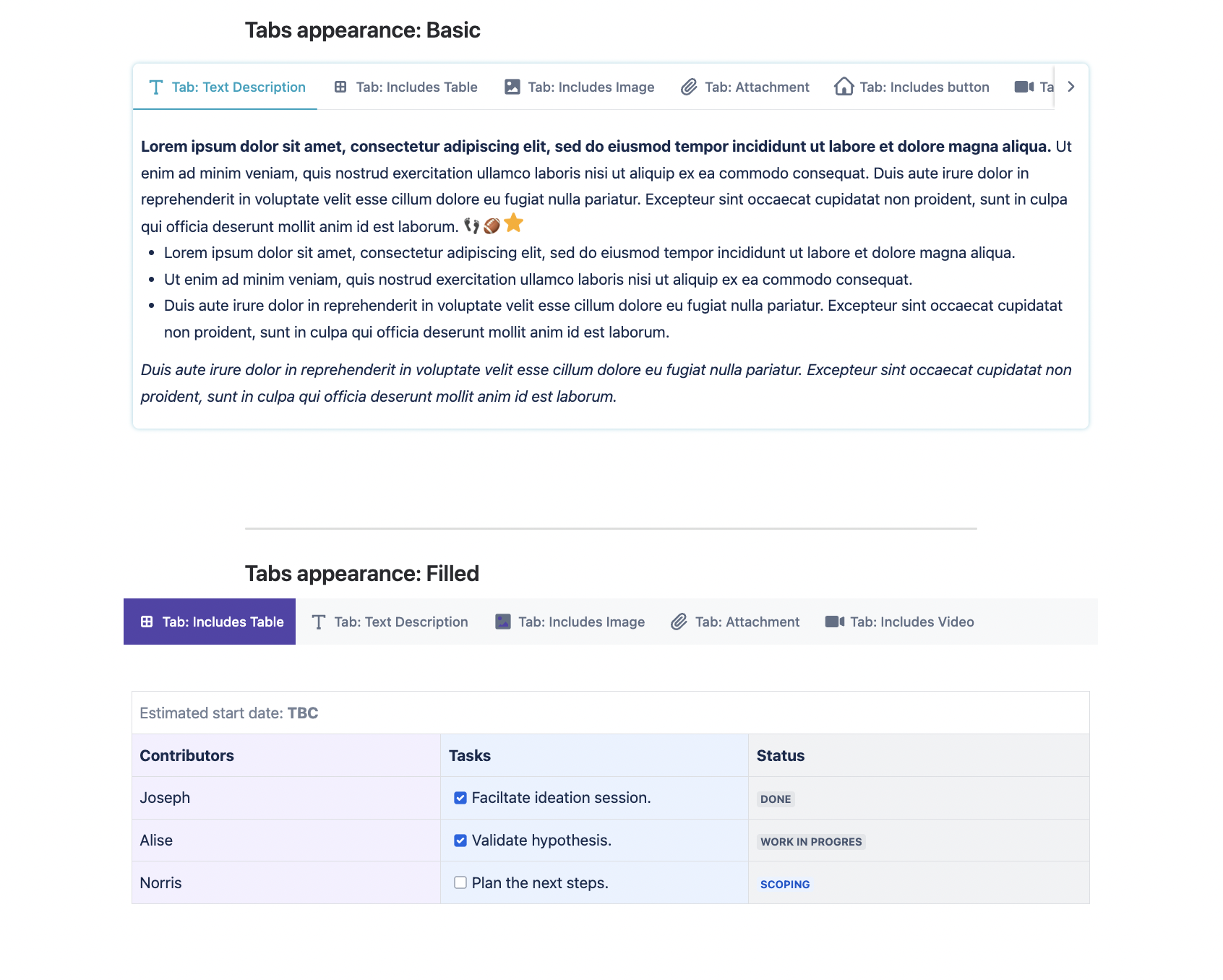 How to add multiple tabs in confluence page
