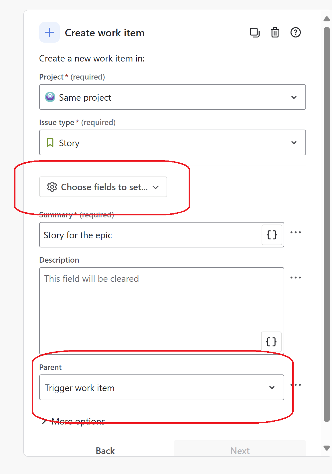 Automation - Epic creation with stories attached.