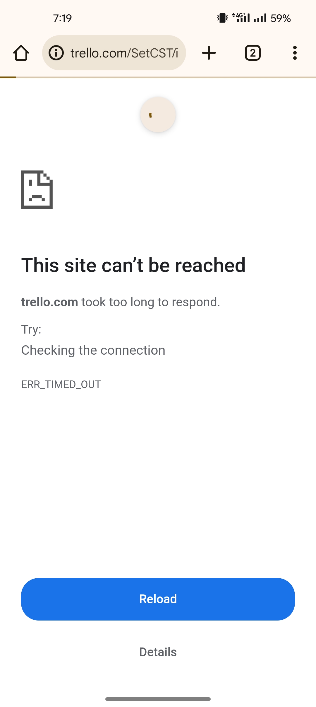 Trello is not working and website is not loading