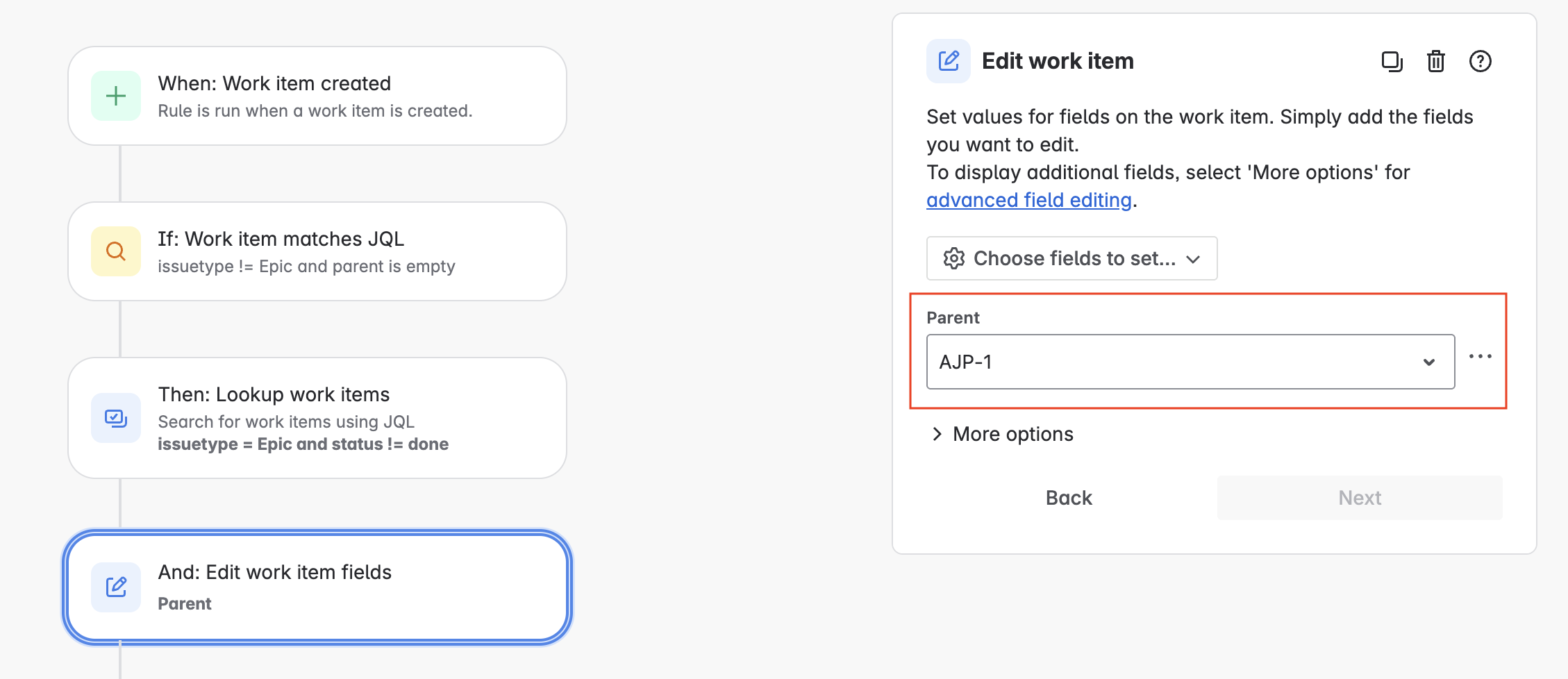 Using Automation in Jira to add issue/"Work item" ... - Atlassian Community