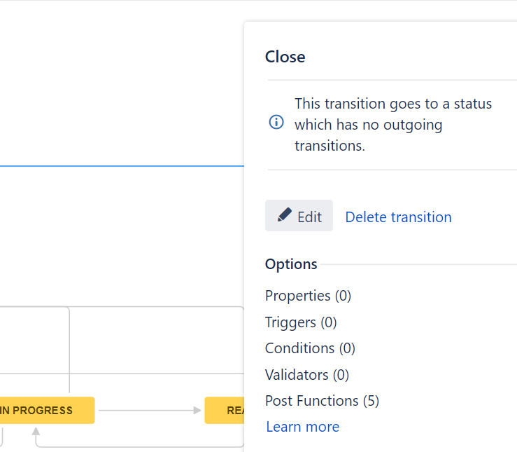 Cant seem to add post functions to a transition