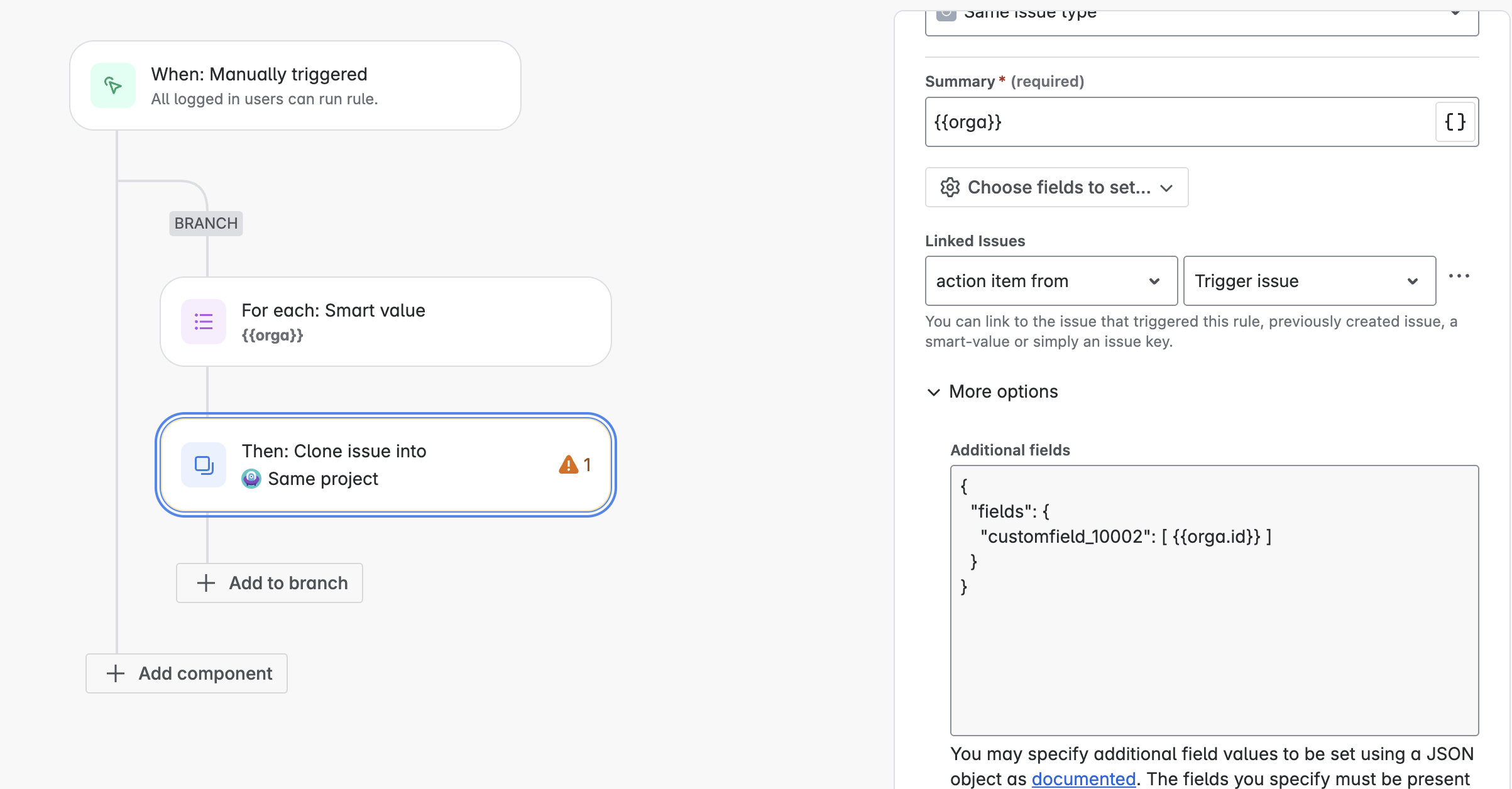 Advanced branching set Organization in for each lo...