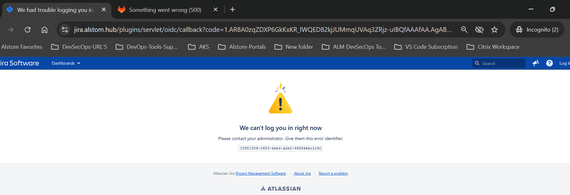 Jira application is unable to access with an SSO a...