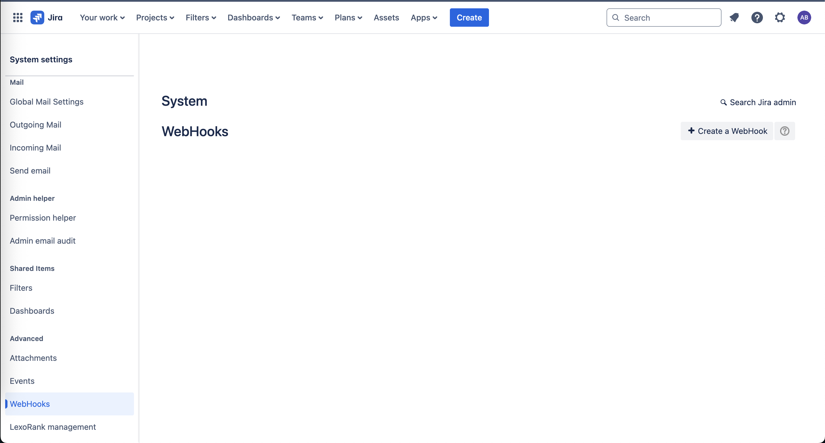 Unable to See Webhooks in Jira Config Dashboard, B...