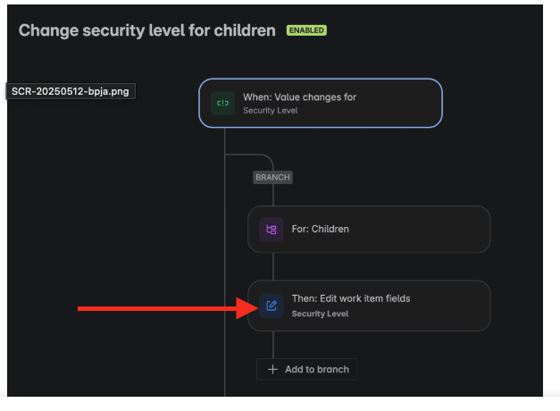 Automation - children won't inherit security level...