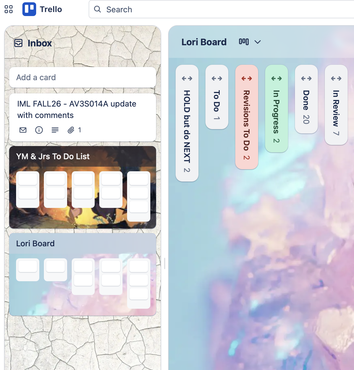Board Buttons and Inbox