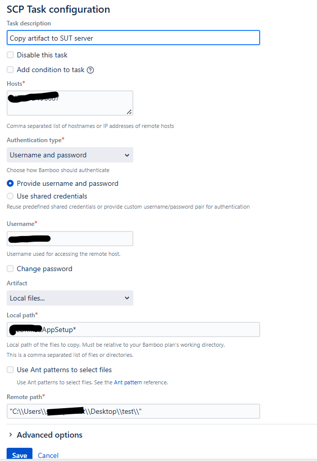 Scp Task Fails With Error As No Such File Or Direc