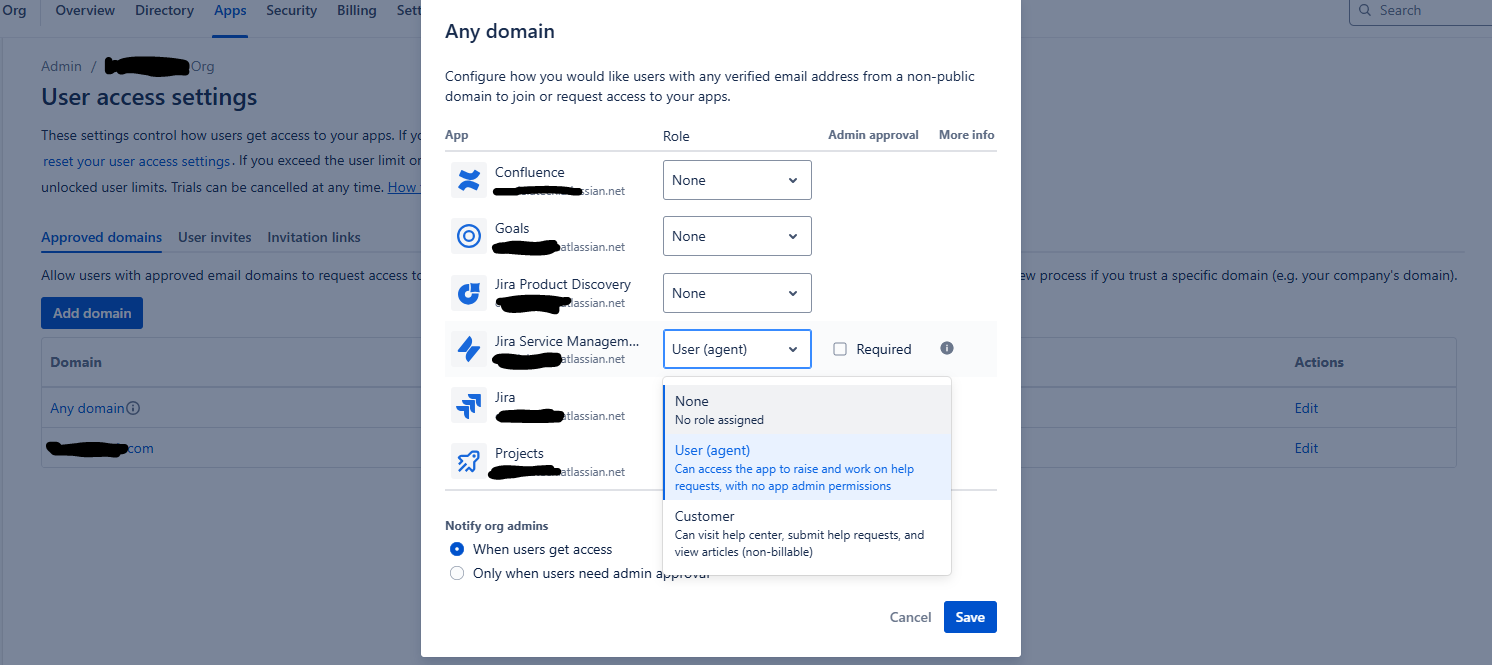 Turn off the option for new users