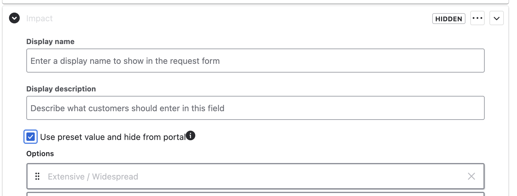 Solved: JSM Portal hidden fileds