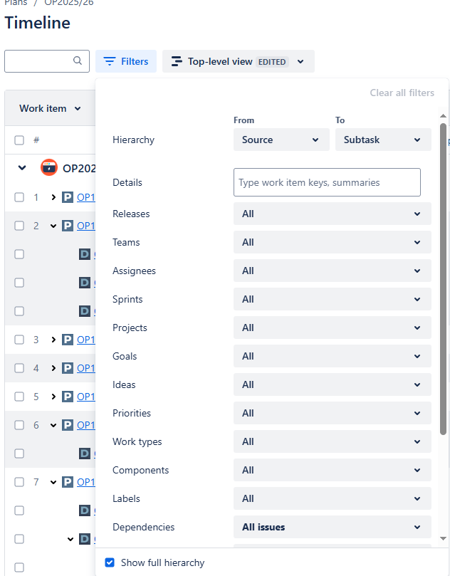 How to filter a timeline to find work items using ...