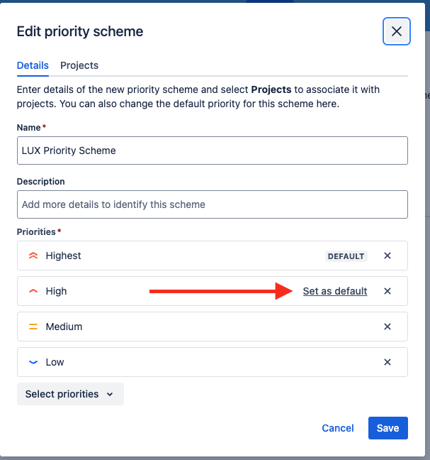 Attaching priorities scheme to a Screen scheme