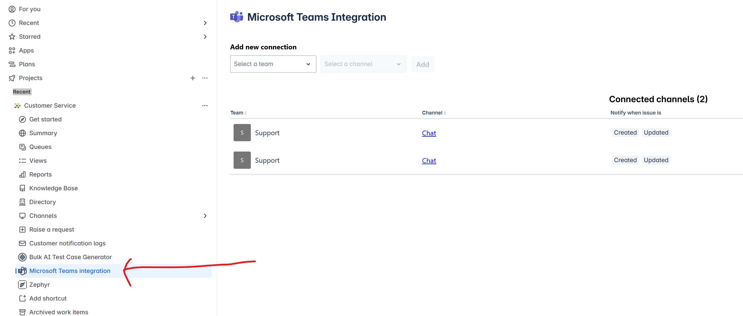 Am I setting Teams Chat Up Correctly? Cannot rais...