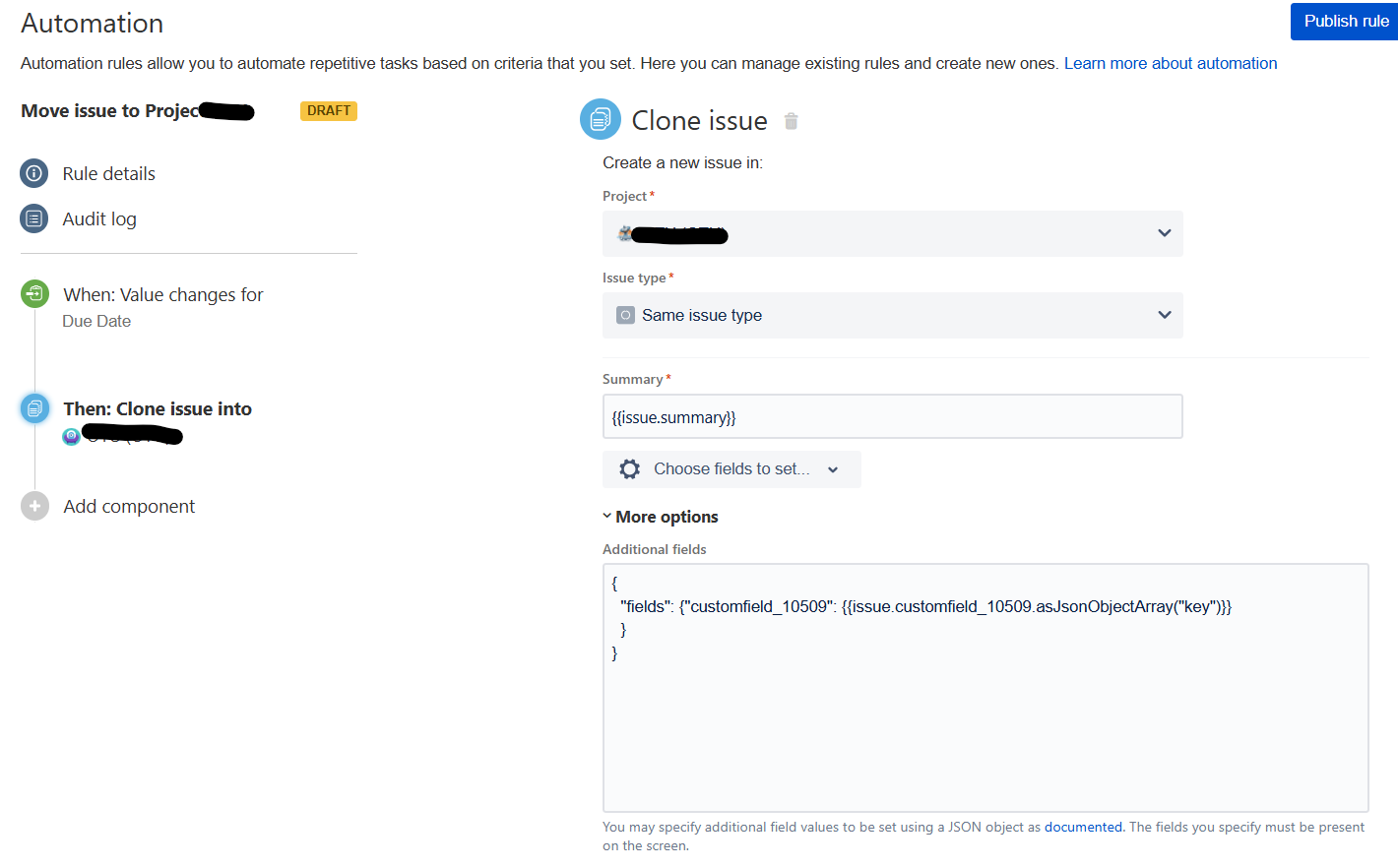 Cloning a ticket does not copy linked asset