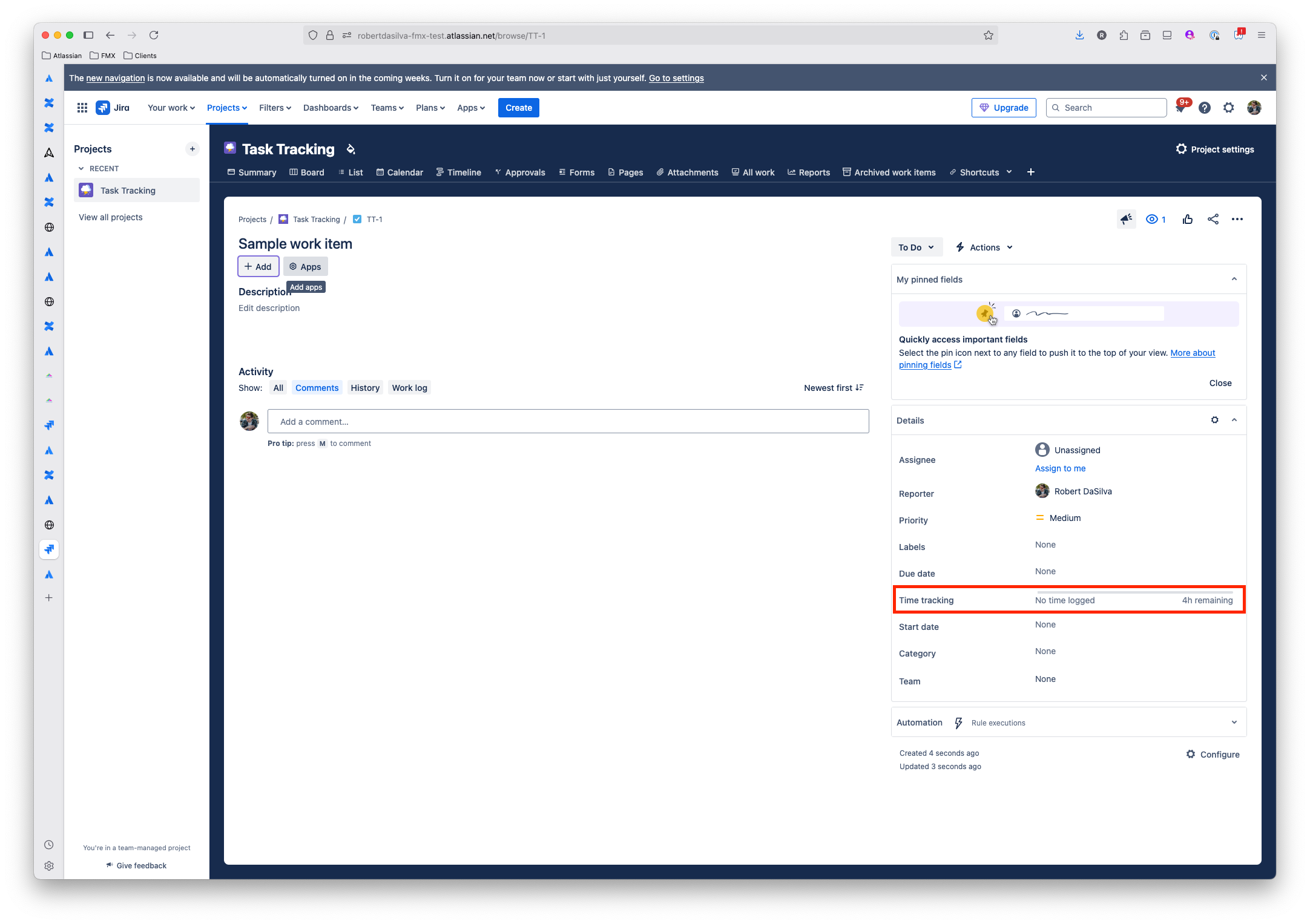 Start and end dates variable built into tasks