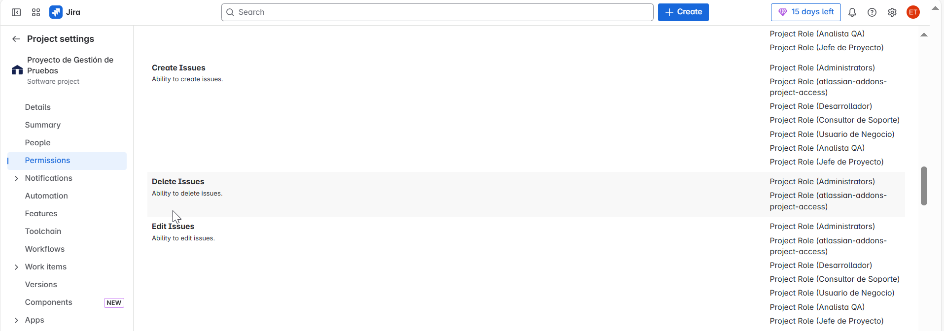 Only I cannot delete issues in Jira