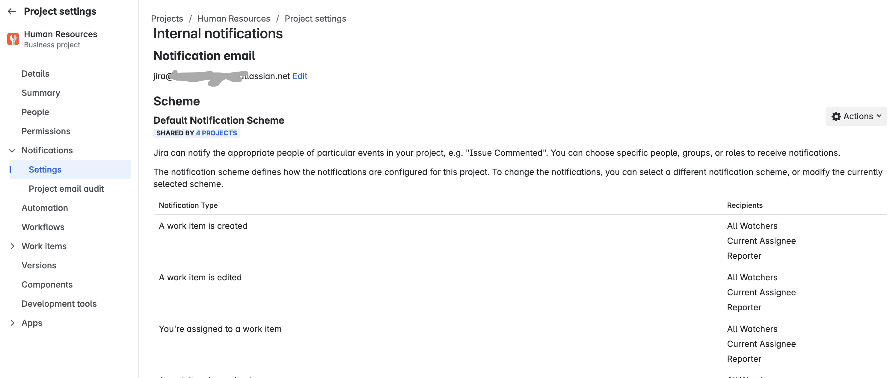Setting up a Jira business project, to use the Jir...