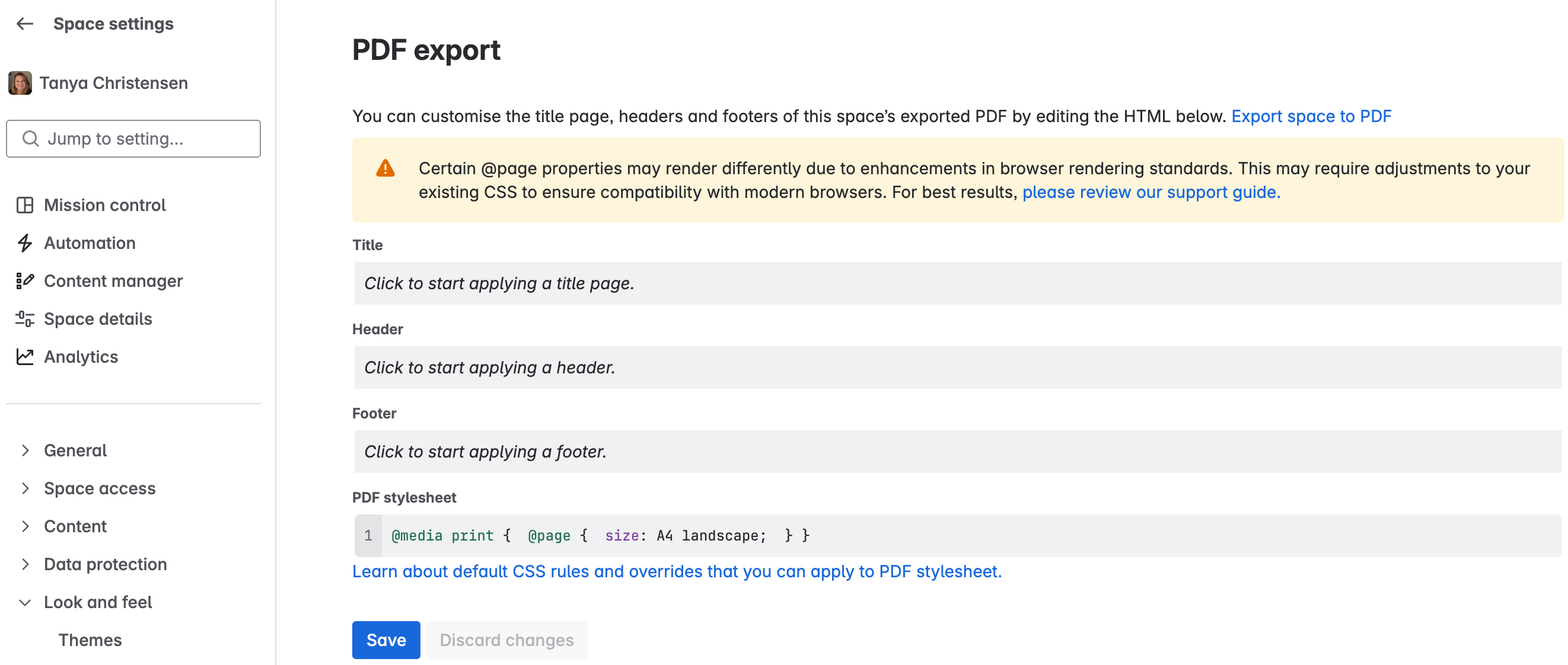 How to export Confluence pages in landscape format - Atlassian Community