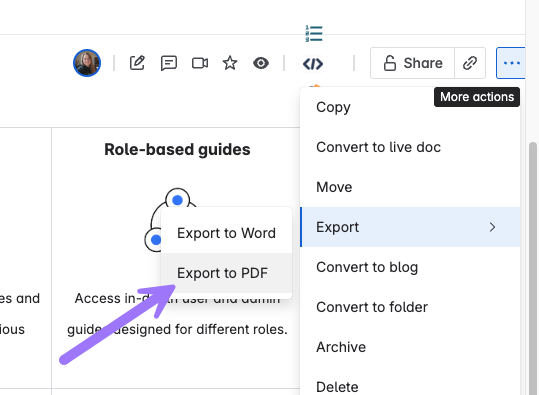 struggling to find the export to pdf option after ...