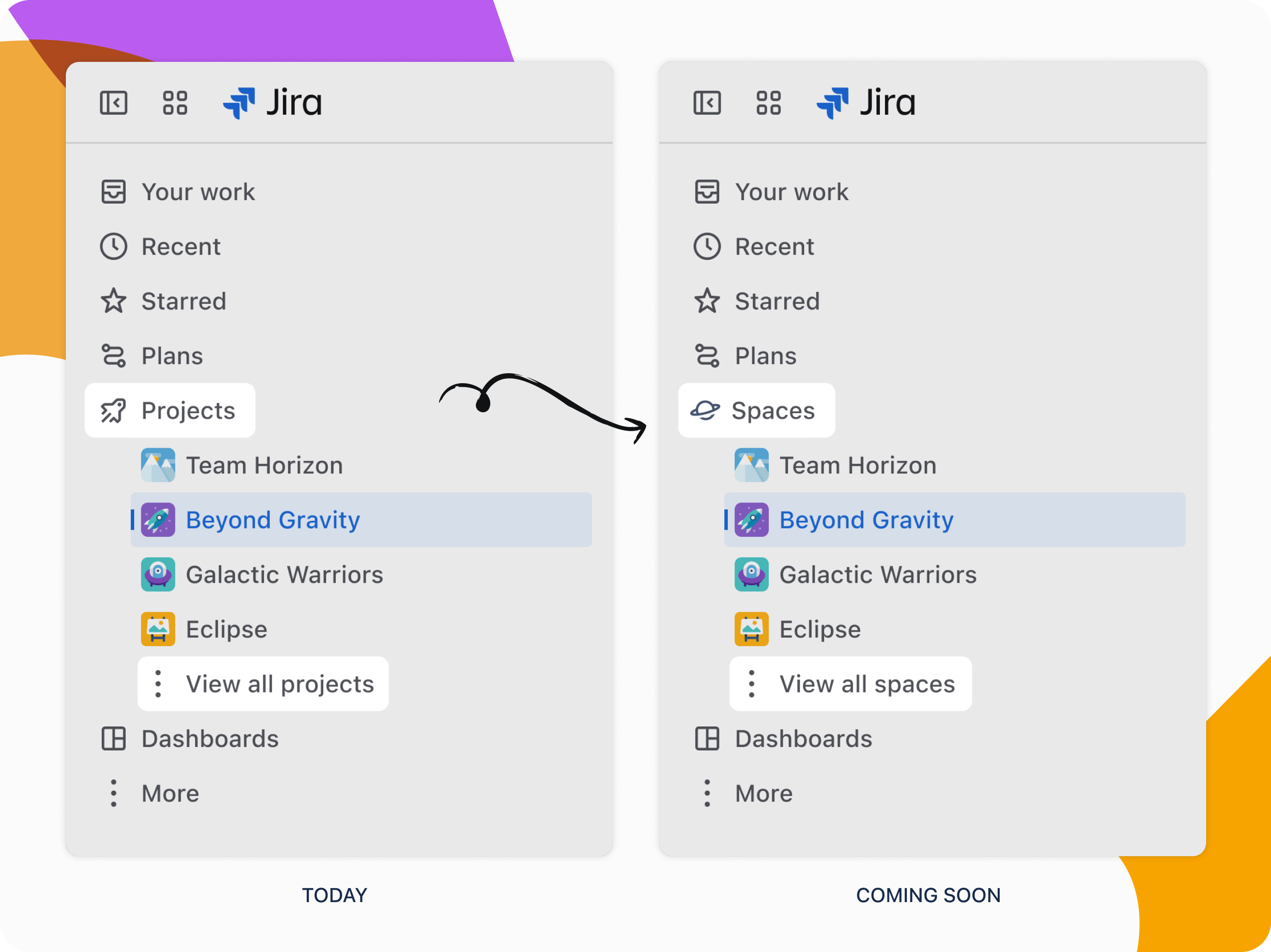 Evolving Jira terminology: ‘Projects’ will soon be ‘Spaces’