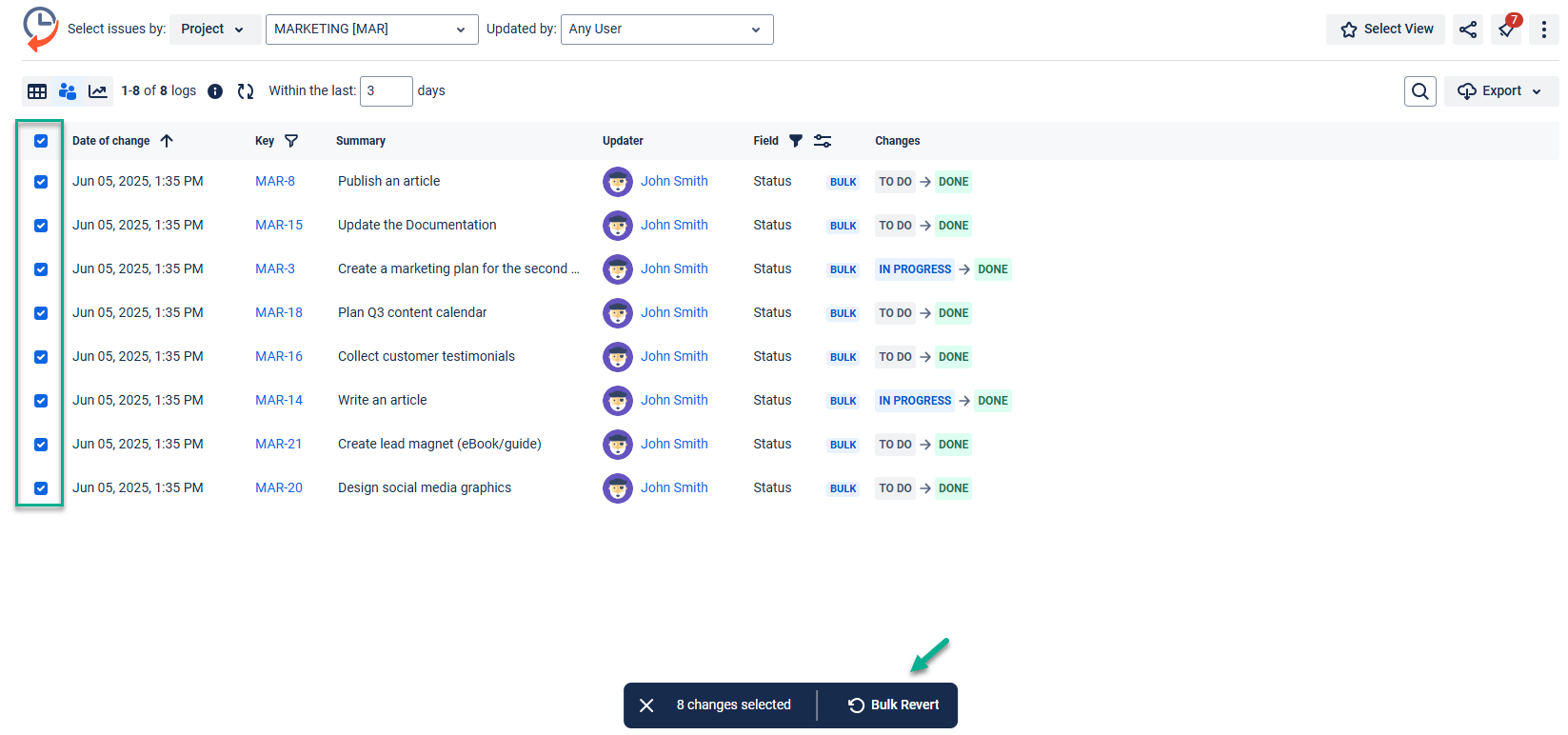 How to Bulk Revert Status Changes in Jira Data Center (Step-by-Step)