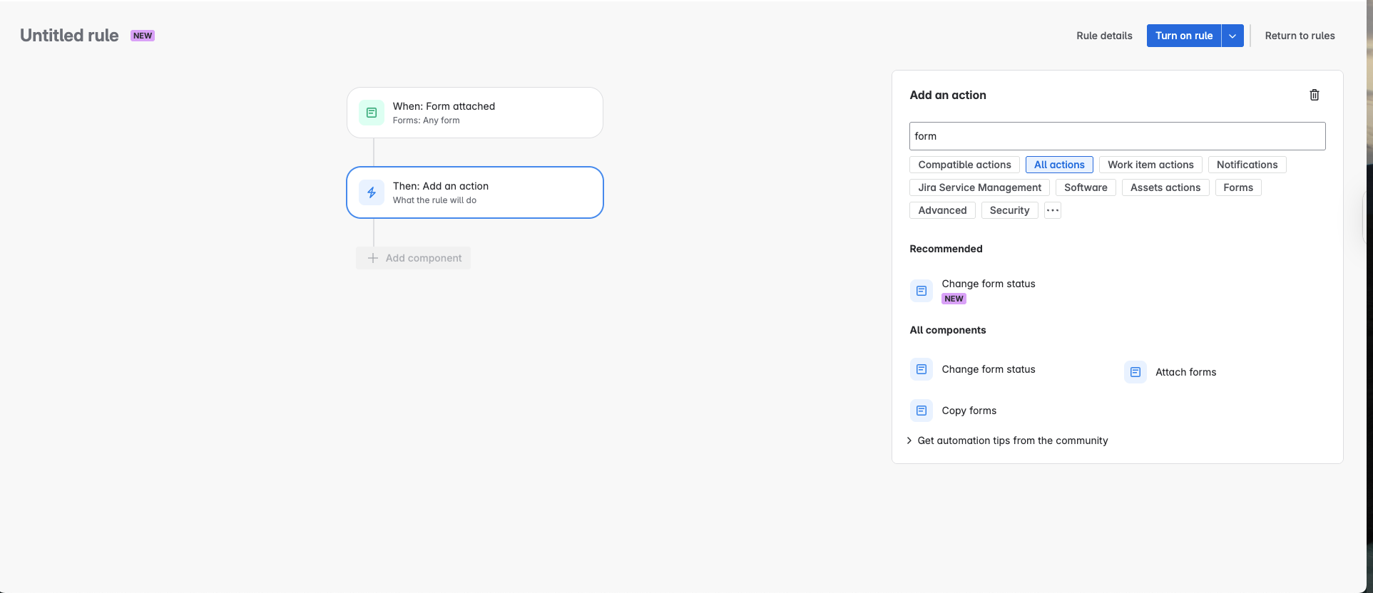 New features for Forms in Automation across Jira Service Management