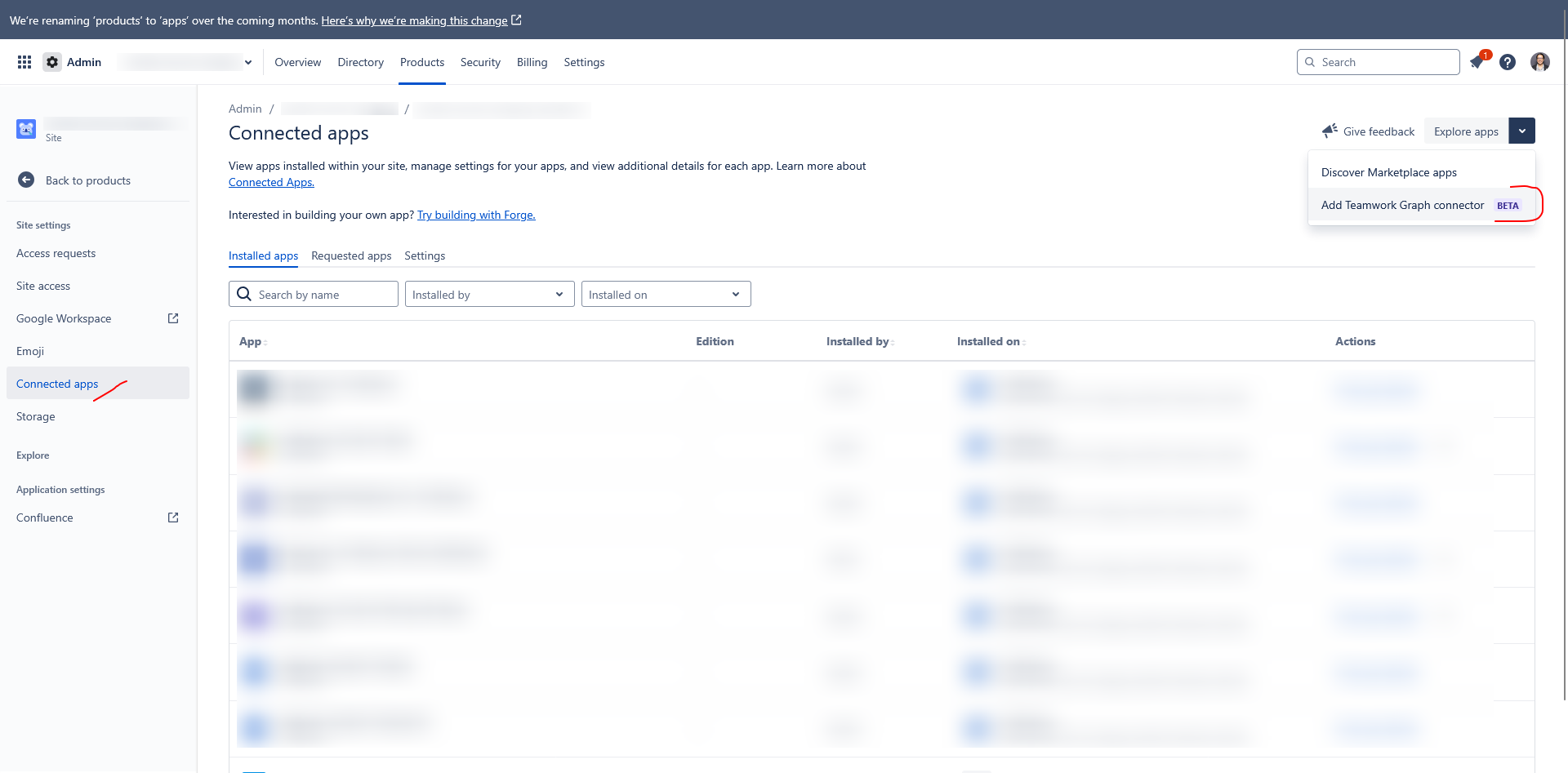 Teamwork graph connectors